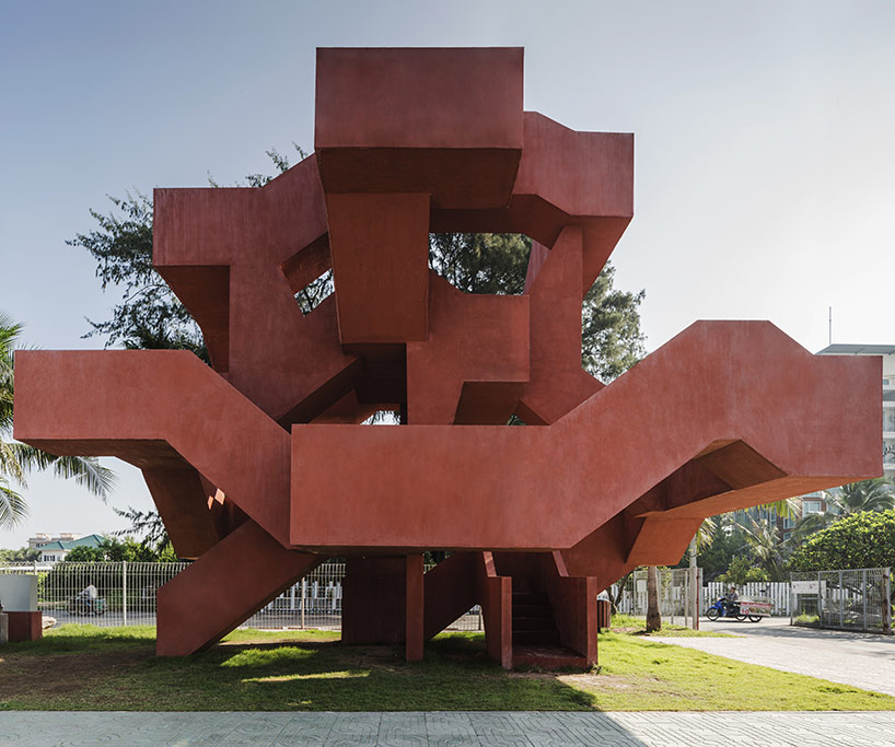 supermachine studio crafts the concrete labyrinthine 10-cal tower