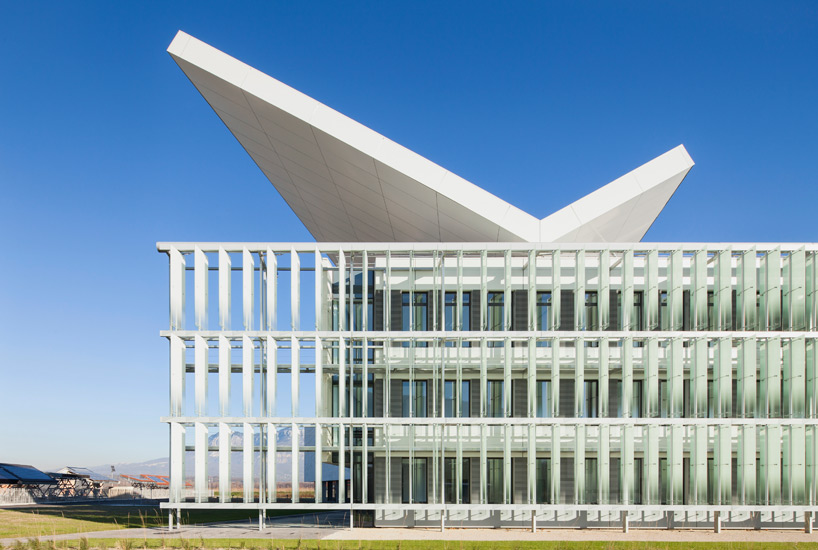 HELIOS solar research center topped with photovoltaic panels