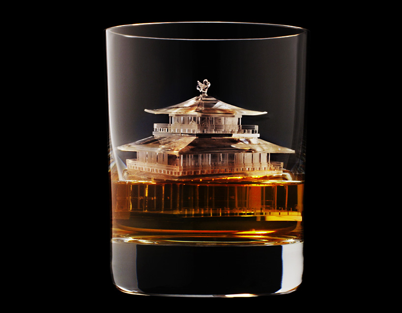 japanese whiskey brand crafts intricately CNC-milled ice cubes