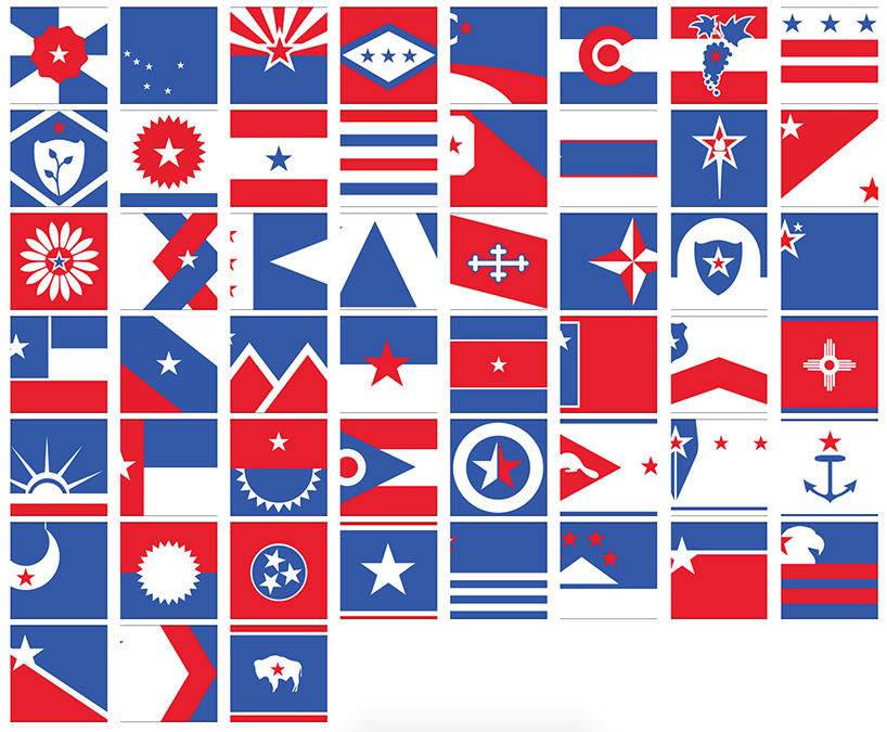 ed mitchell gives 50 US state flags a unified redesign