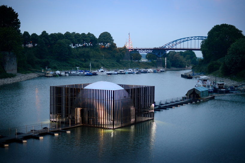 mobile domed bridge splits in half to form both separate and shared spaces
