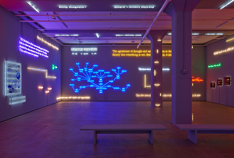 joseph kosuth installs an illuminated ontology of neon in new york