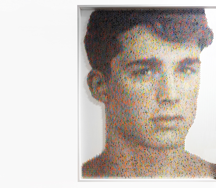 peter combe creates complex optical illusions with layered paint chip ...