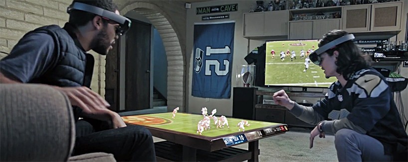 using hololens, microsoft + NFL showcase mixed 3D displays that go ...