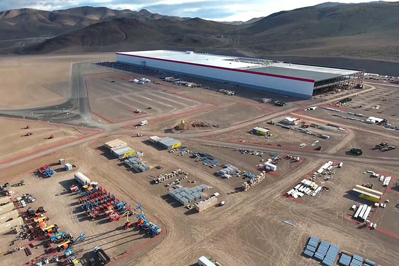 drone documents construction progress at tesla's gigafactory
