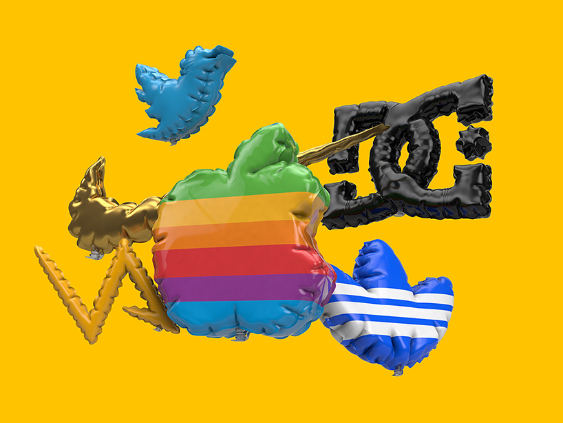 vinicius araújo's inflated logos turn big brands into pumped-up pool toys