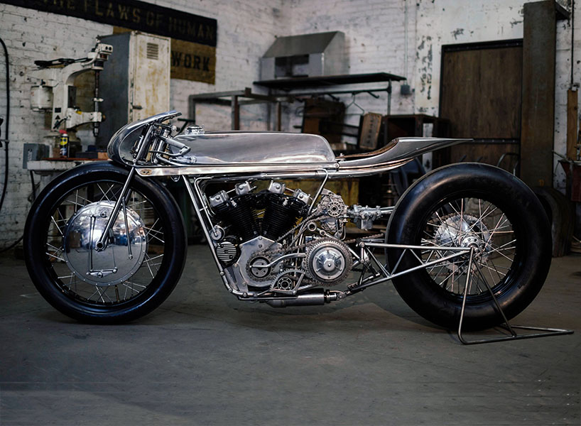hazan motorworks supercharged ironhead motorcycle is sculpturally driven