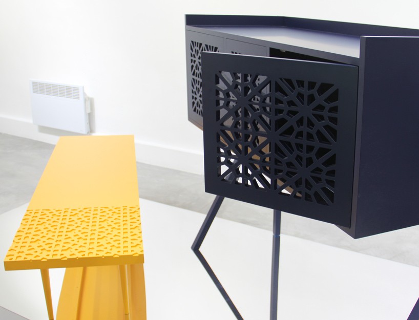 shirin ehya laser cuts iranian tile patterns into fantasia collection