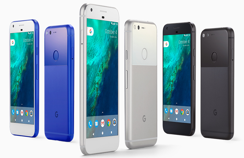google debuts 'pixel' smartphone in three colors and two sizes