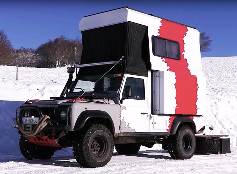 wild fennec land rover defender transforms into living space in 43 seconds
