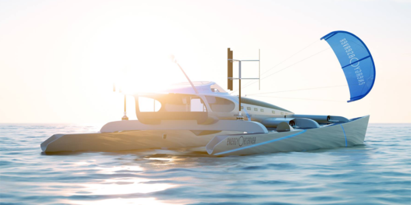 sun, wind + hydrogen to power energy observer boat