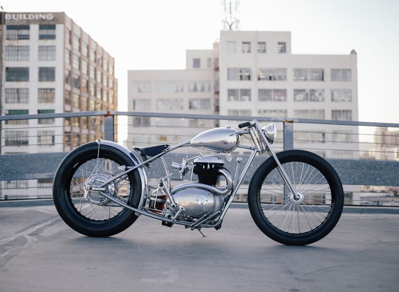 hazan motorworks BSA A50 is a bare metal motorcycle