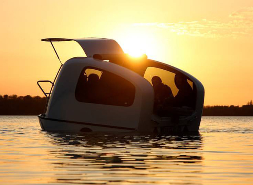 the sealander amphibious camping trailer