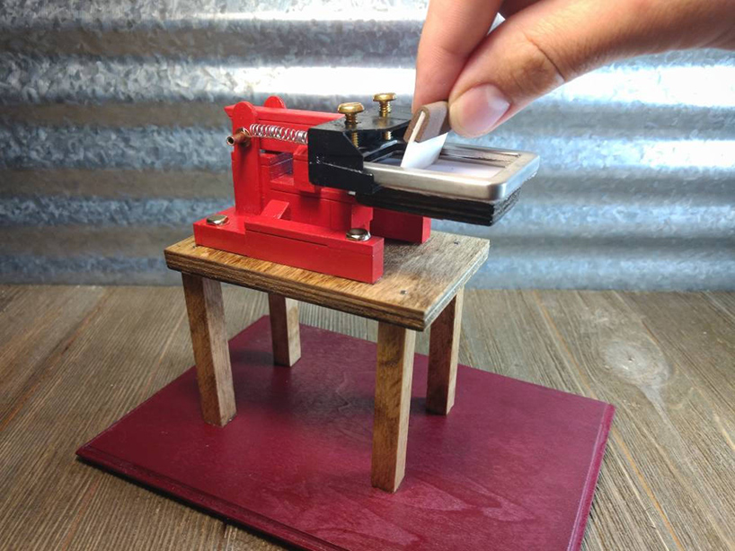 artist devin smith creates miniature silk-screen press for fun-sized t ...