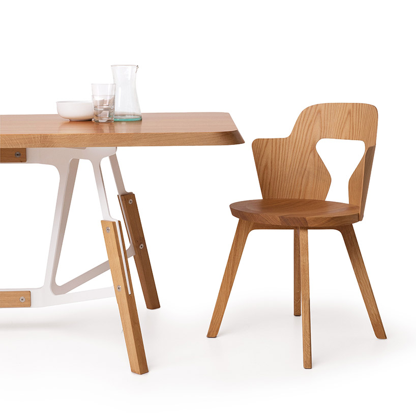 alfredo häberli references wooden swiss alps chairs in stammplatz