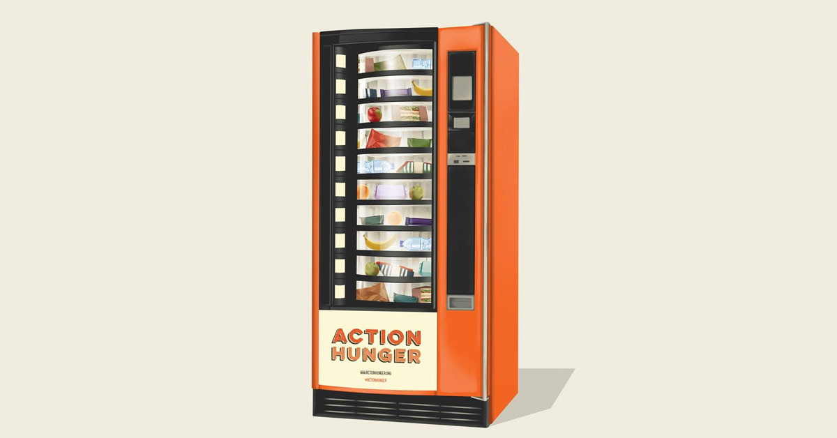 action hunger's free vending machines feed and clothe homeless