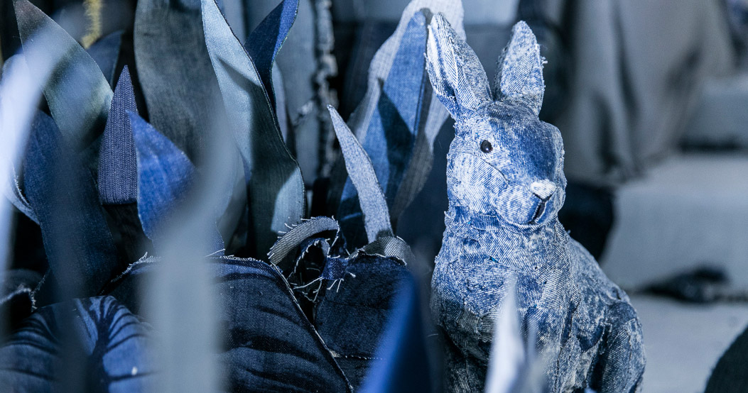 ian berry transforms last spool of denim into a secret garden of whimsy