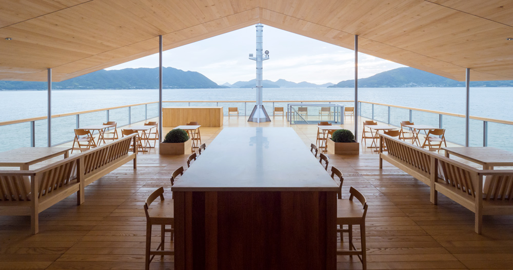 guntû is a luxury floating hotel that travels japan's inland sea