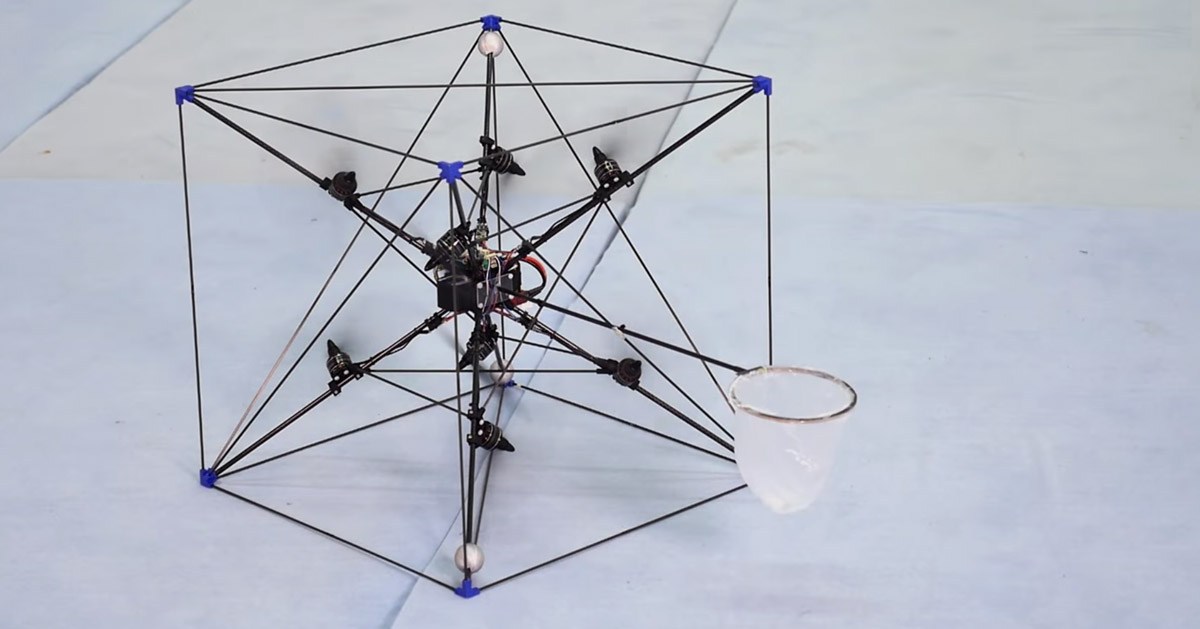 drone go fetch! the omnicopter catches a ball with impressive agility