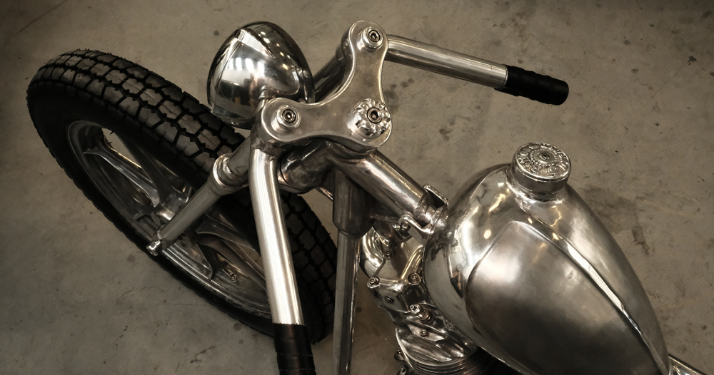 this old school stripped-down chopper is actually electric