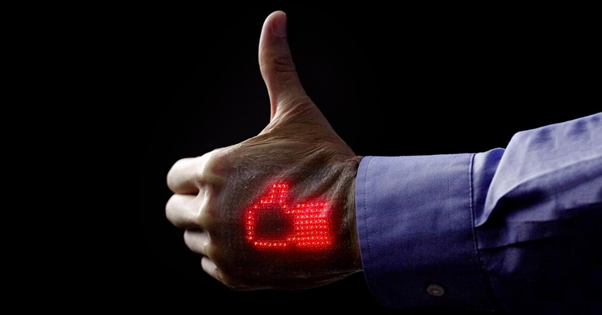 ultrathin stick-on electronic skin display shows your vital signs