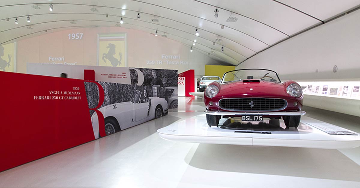 shiro studio completes an exhibition design for enzo ferrari museum