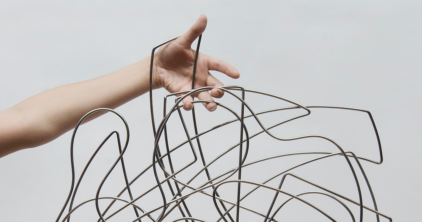 this jumble of whimsical wire is actually a collection of handmade hangers