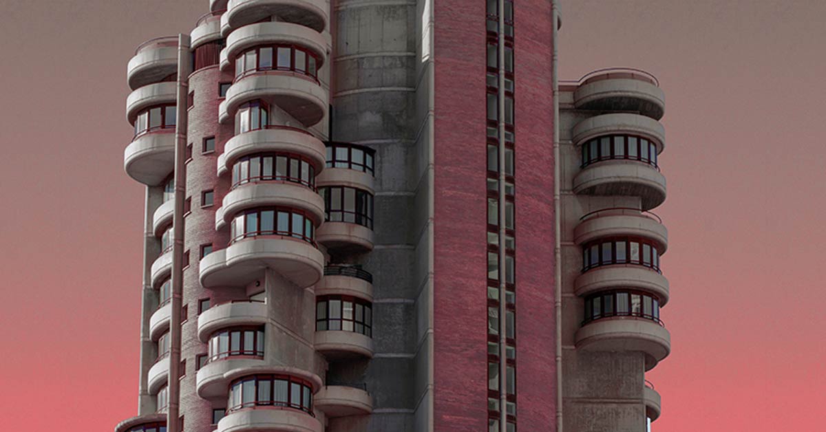 alien architecture captures real buildings in benidorm, by al mefer