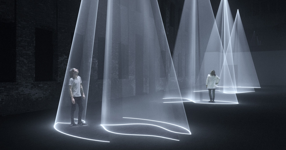 anthony mccall's 'solid light works' at pioneer works in brooklyn