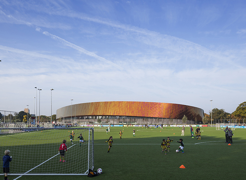 faulknerbrowns' copper-enveloped sports campus in the hague embodies ...