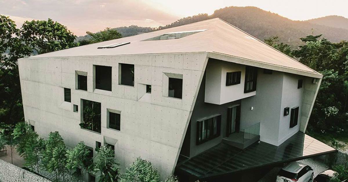 formzero's window house is a concrete shell with multiple openings