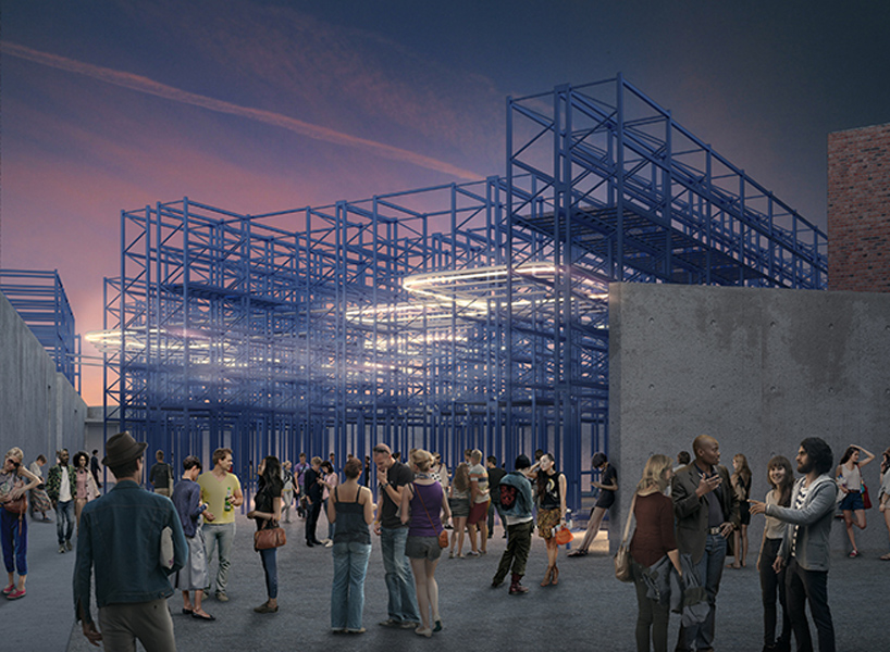 jesse lecavalier proposes immersive pavilion made of logistic materials ...