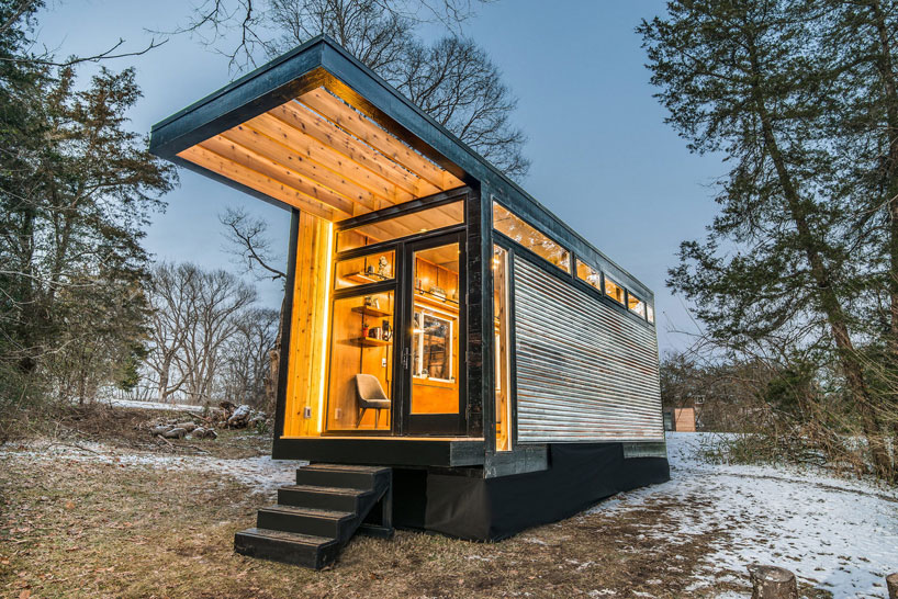 a tiny prefab cabin for cases of writer's block, designed for author ...