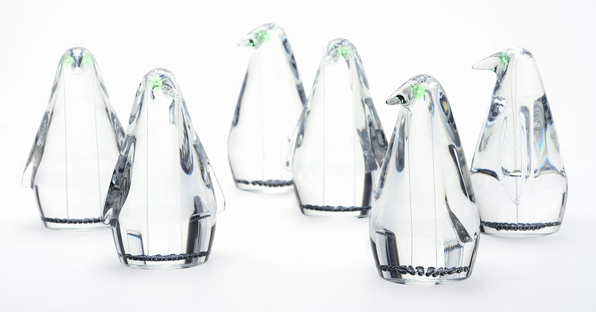 ryosuke fukusada uses spherical solar cells to light up penguin’s eyes