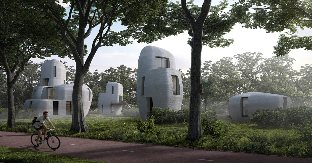 world's first 3D-printed concrete houses to be built in eindhoven, the ...