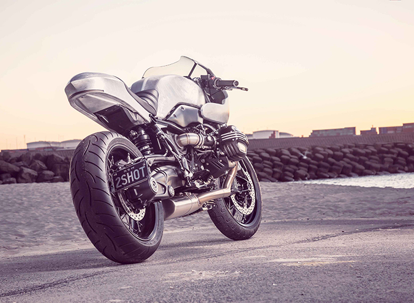 gasoline's 2-shot is a sleek custom motorbike adjusted to the rider