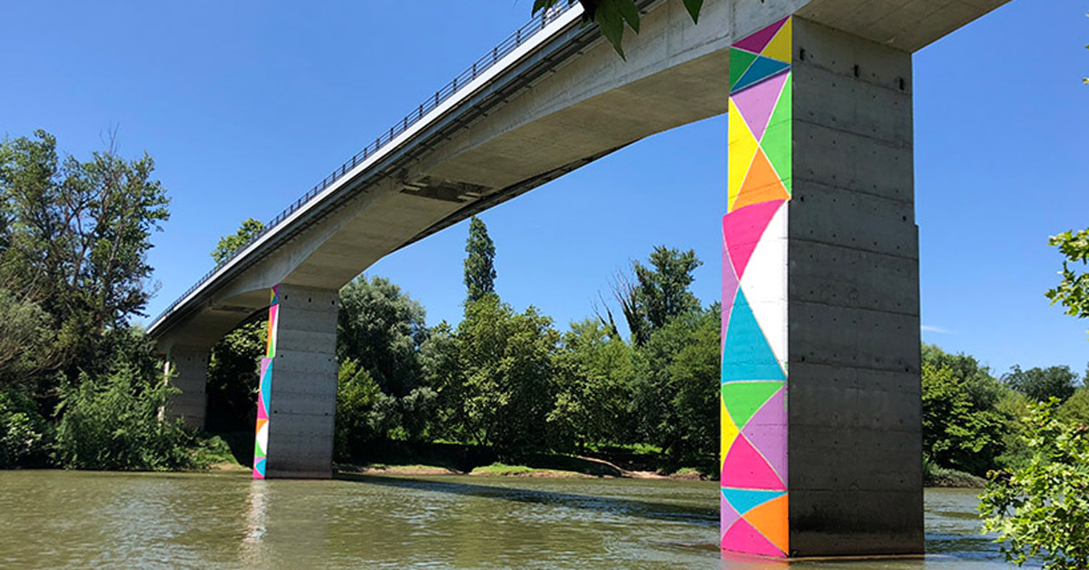 christo guelov's pont couleur introduces color into toulouse landscape