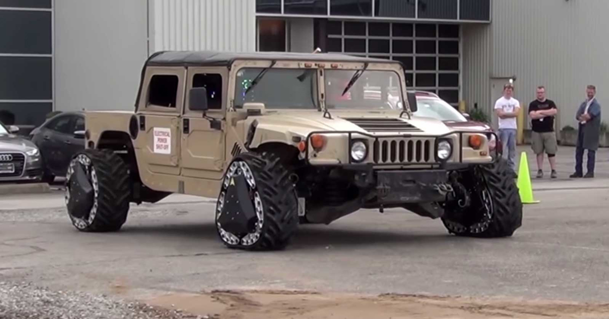 DARPA wheels switch from tires to tracks while vehicle is in motion