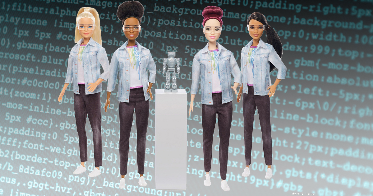 robotics engineer barbie builds robots and teaches code