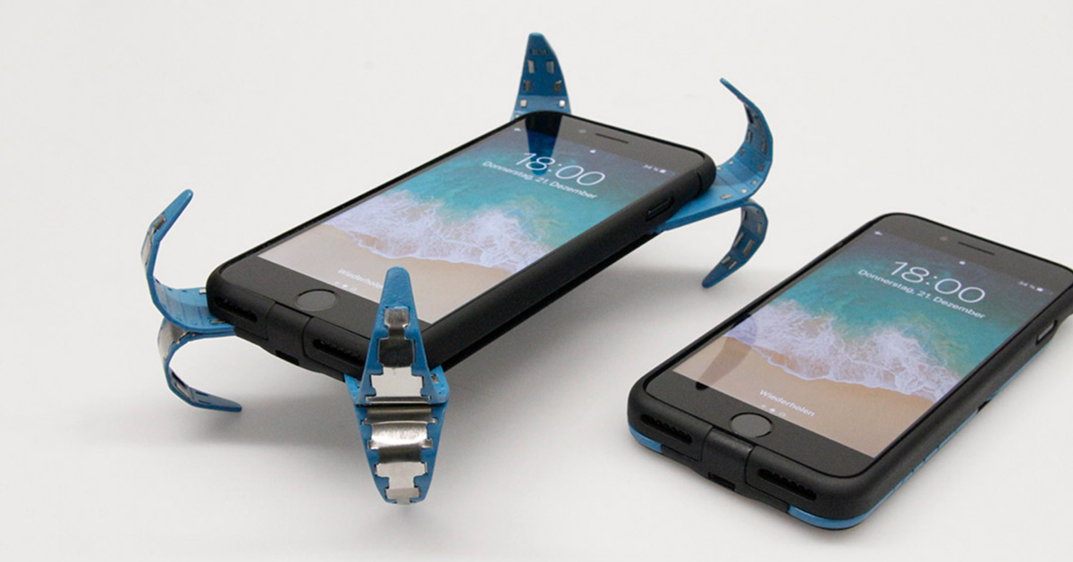 the 'mobile airbag' pops open to protect your phone when it drops