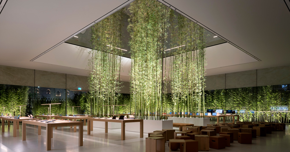 apple store in macau conceived as welcoming 'paper lantern'