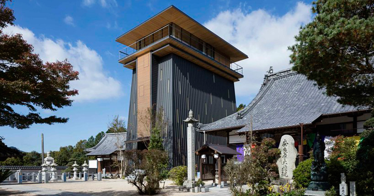 takashi okuno builds the 'temple of the future' on japanese mountain