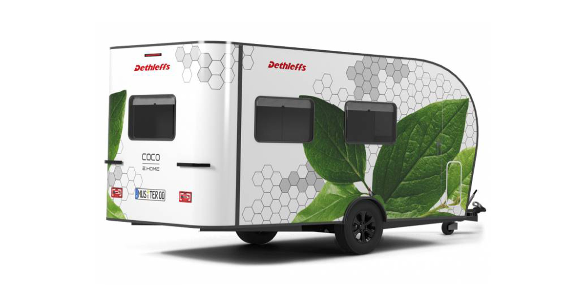 the coco e-camper is designed for electric cars, featuring a dual-motor ...