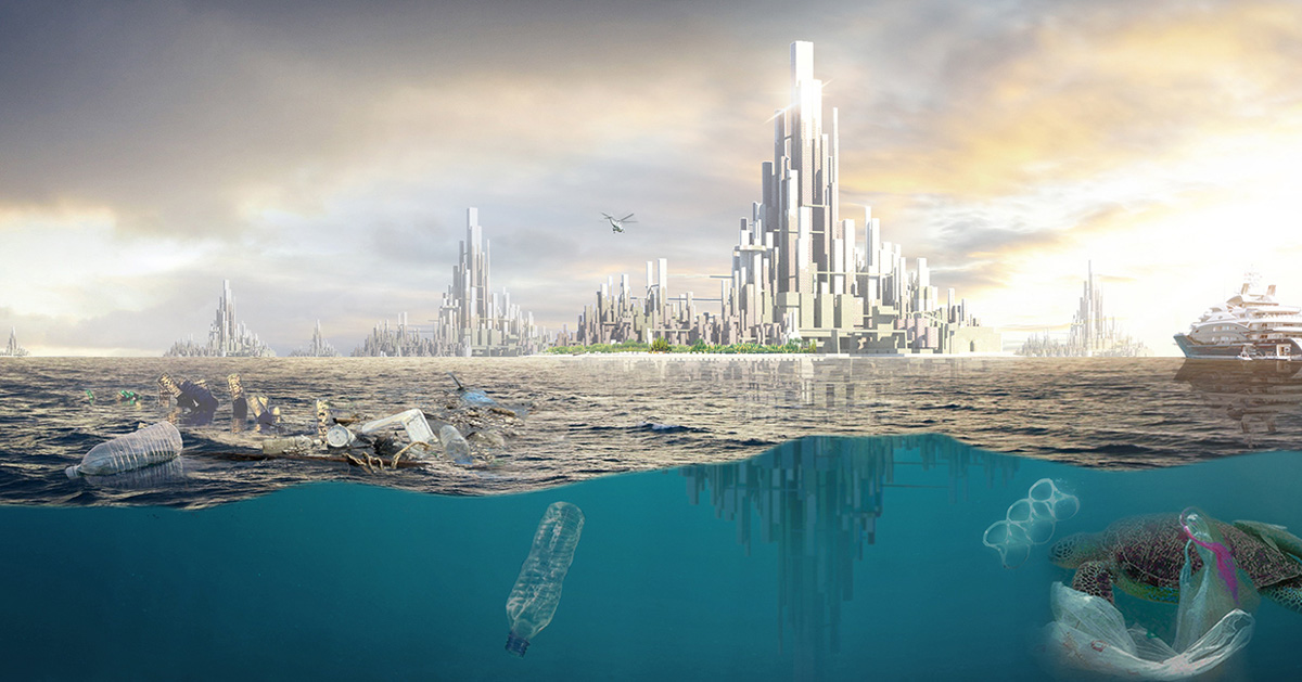 freischärler's ever-growing floating city is built from recycled ocean ...