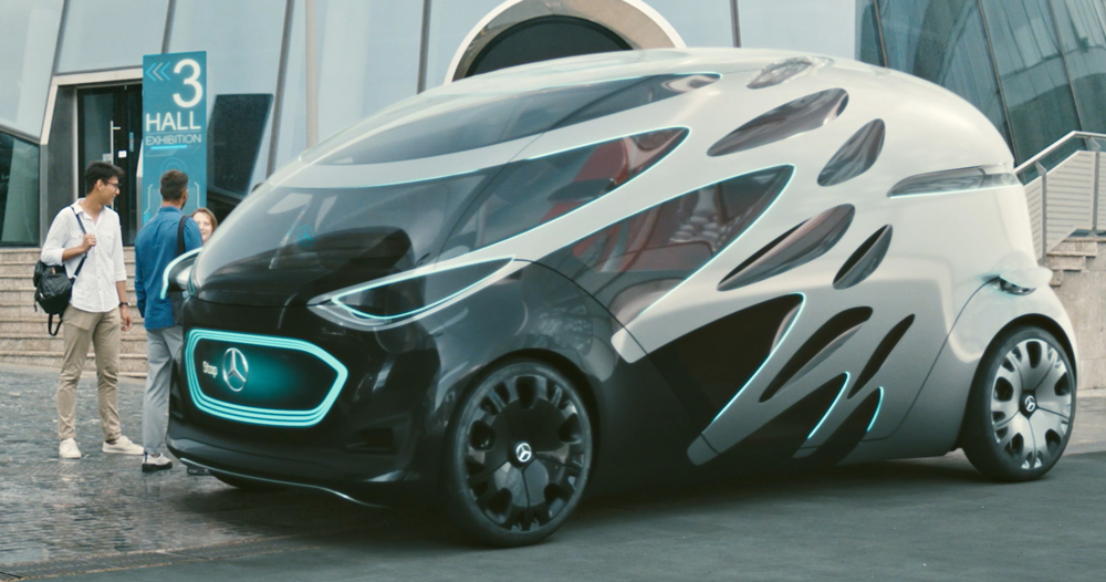 mercedes-benz vision URBANETIC has switchable bodies for various uses
