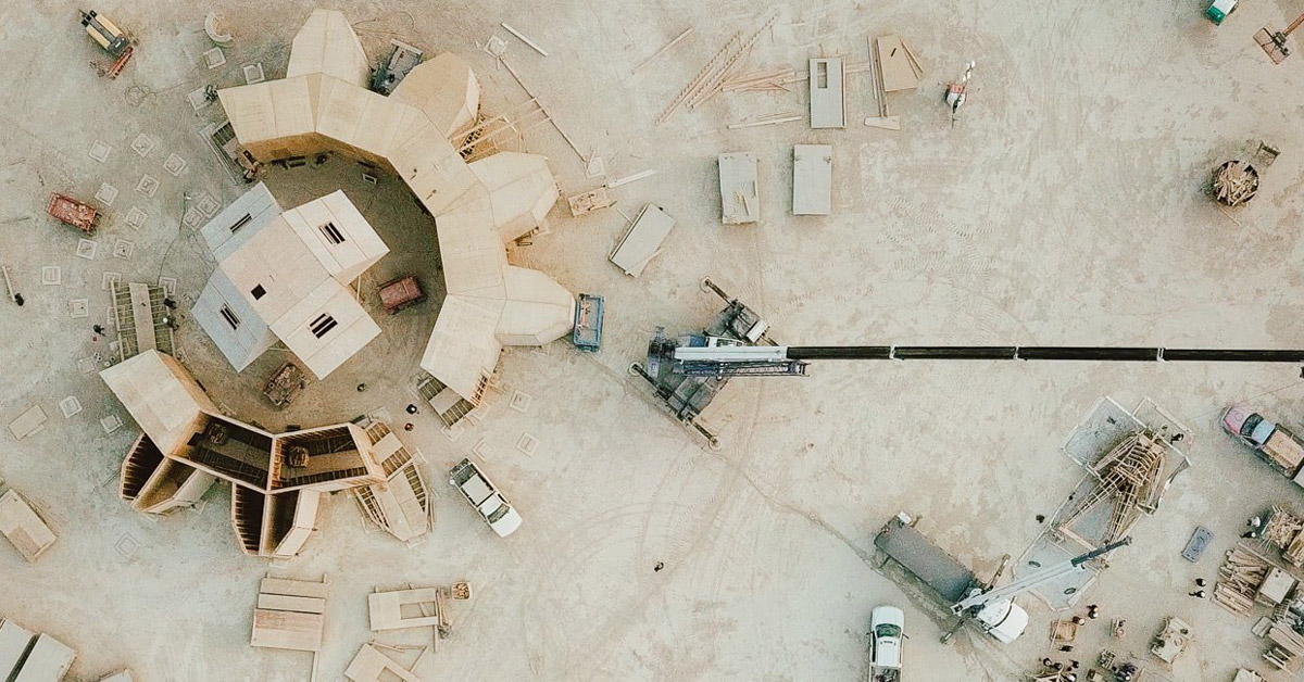 burning man photos by shalaco sching show the festival's building process