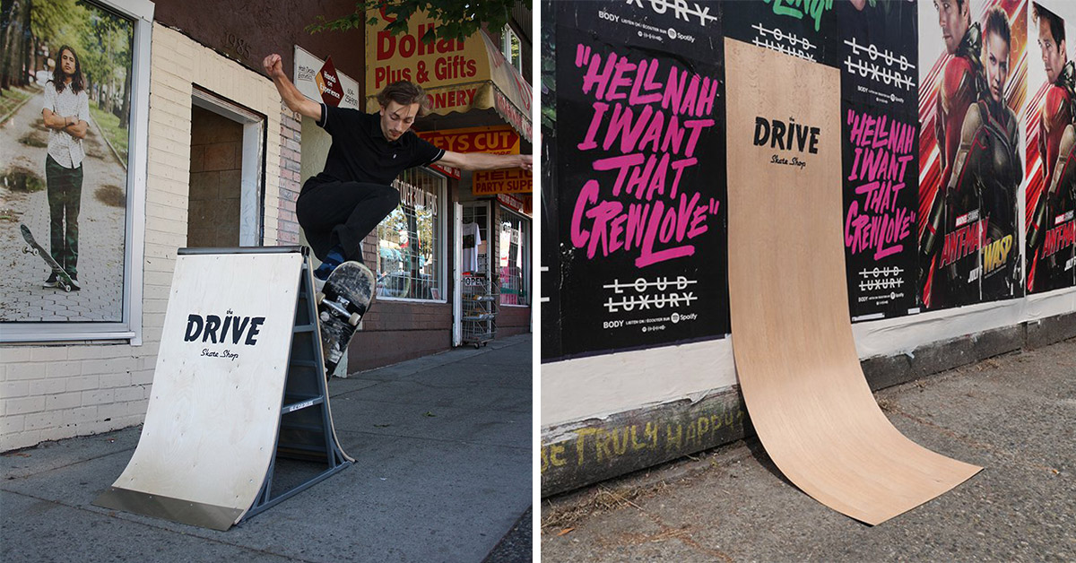 skate shop in vancouver creates a poster which is signage and ramp