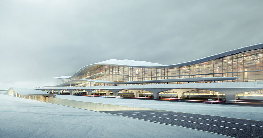 Aedas awarded design of yantai international airport terminal in china