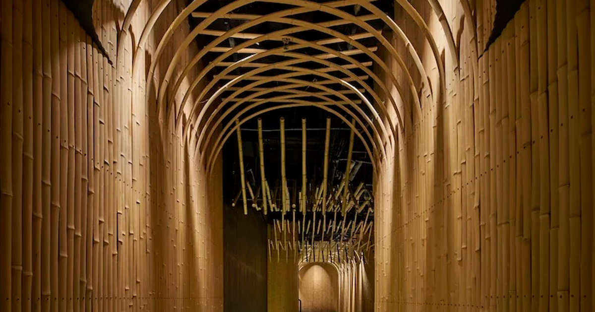 imafuku architects creates a bamboo canopy inside japanese restaurant ...
