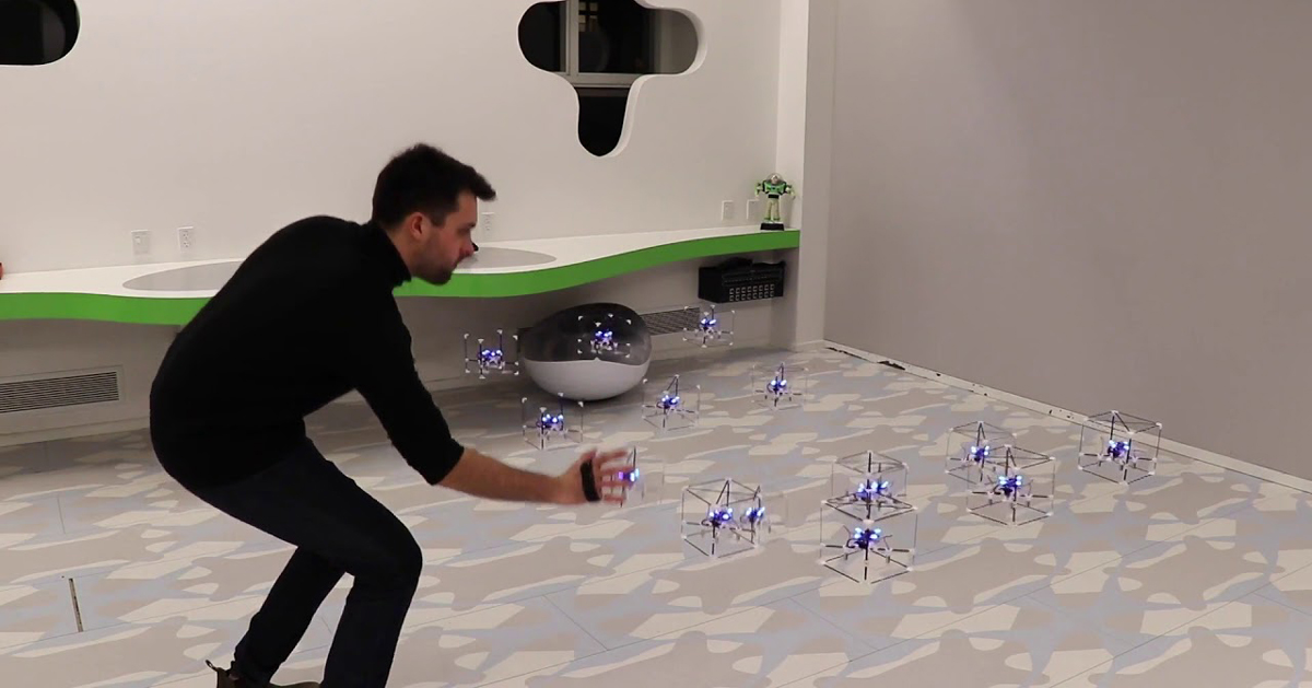 griddrones uses nanocopters as floating pixels turning thin air into a ...